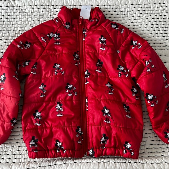 Disney | Jackets & Coats | Disney Red Mickey Mouse Puffer Jacket | Poshmark